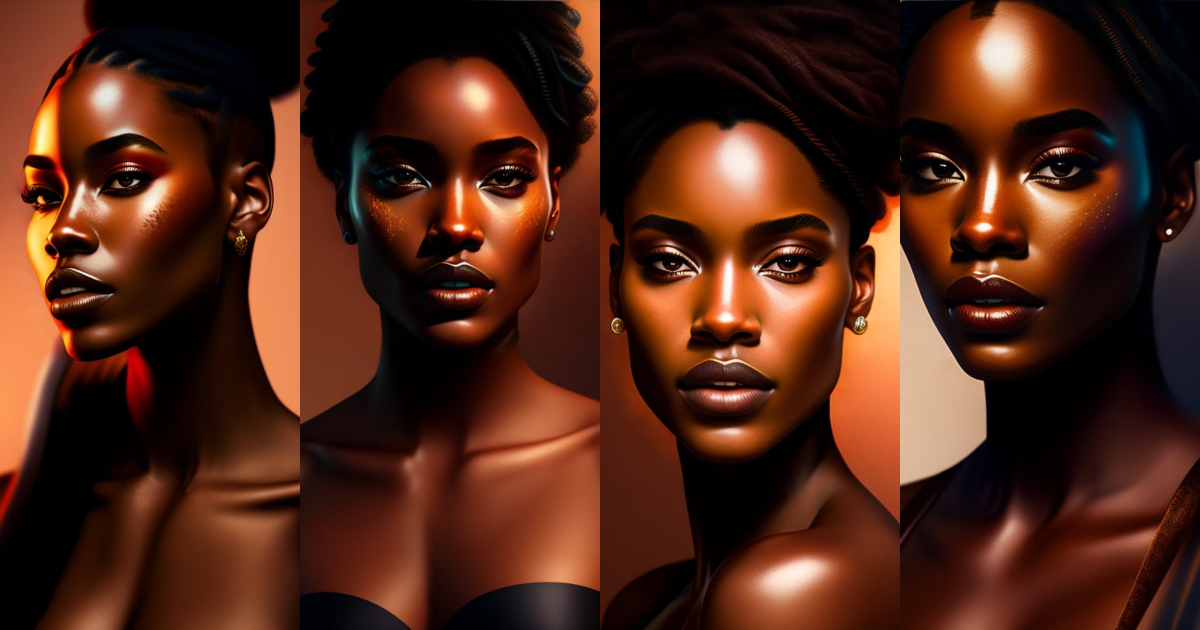 Lexica - Portrait of a brown skinned beautiful african american model ...