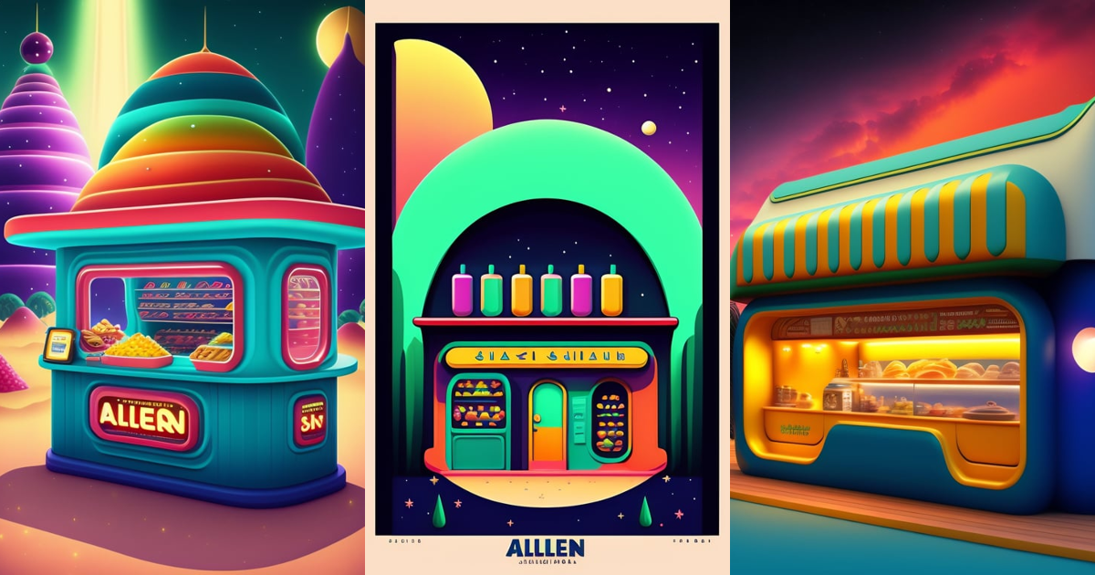 Lexica - Alien snack bar ilustracion