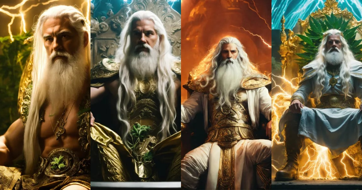Lexica - Old god zeus, on his throne with long white hair, with ...