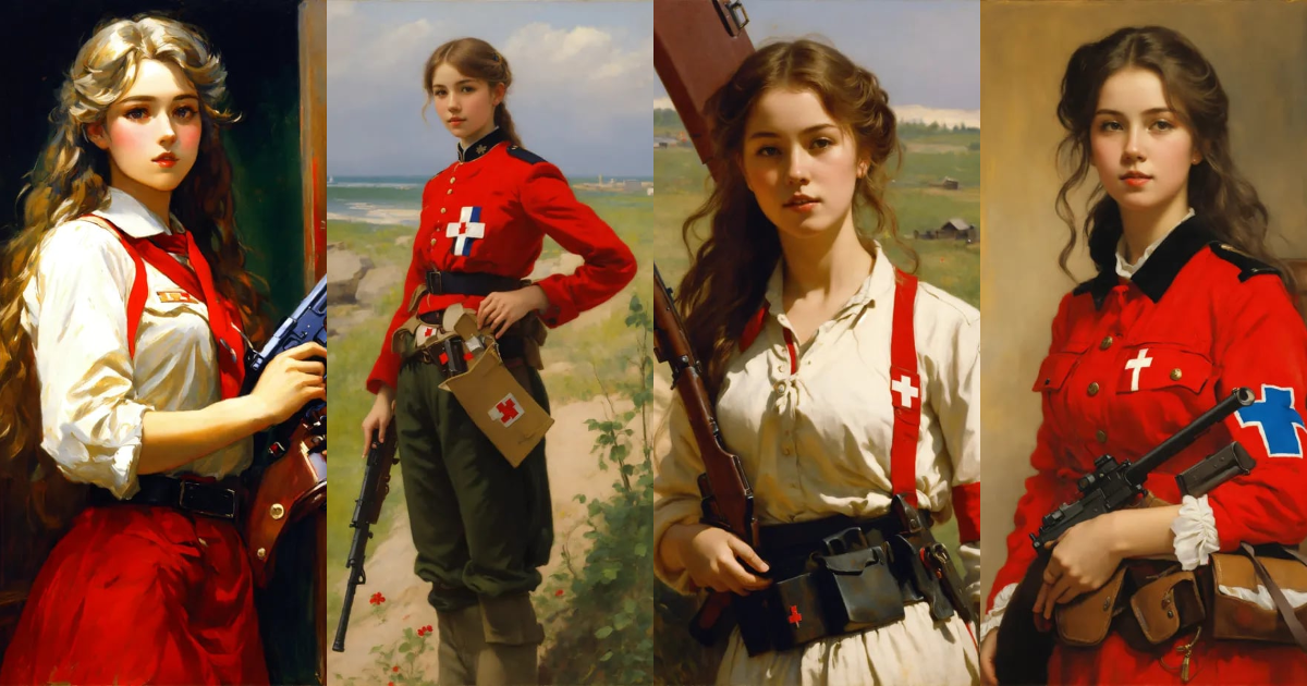 Lexica - Artwork by Ilya Repin girl with cherry skin color Smooth white ...