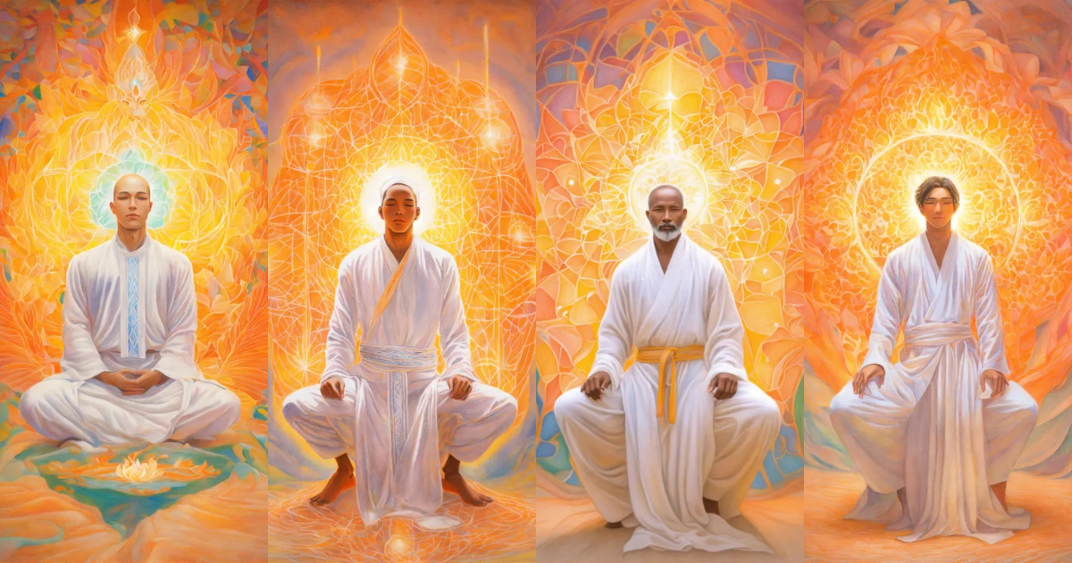 Lexica - Colored pencil drawing of an enlightened spirit soul next a ...