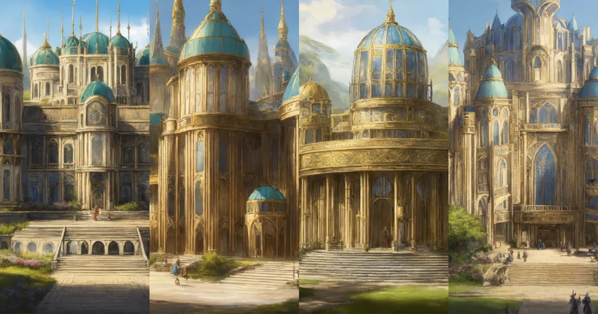 Lexica - Drawing of a fully shown elegant high elf sci fi palace in ...