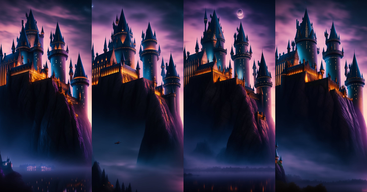Lexica - A beautiful picture of Hogwarts castle during night, hiper ...
