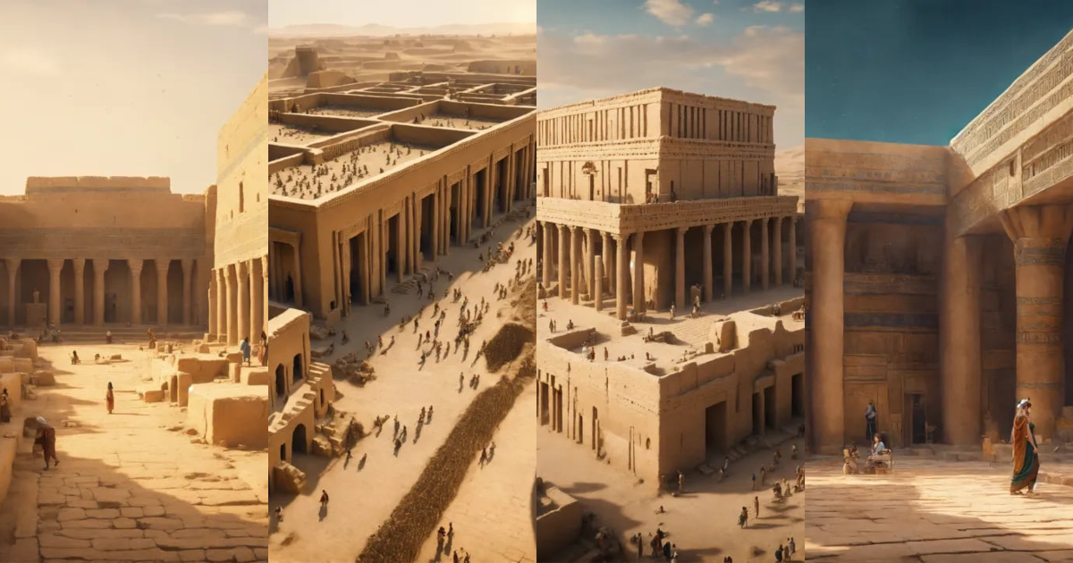 Lexica - Ancient city Mesopotamia. Ancient buildings, 811-806 BC. hyperrealism, 8k post ...