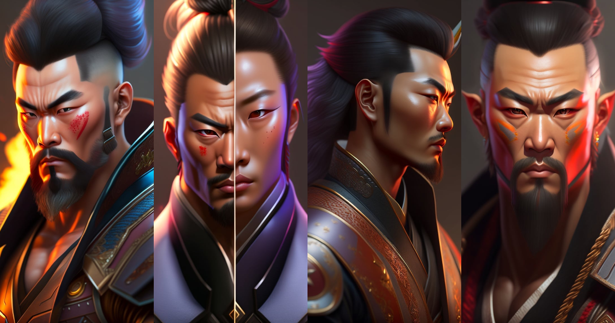 Lexica - Blind samurai,character concept, angry light, dark mood ...