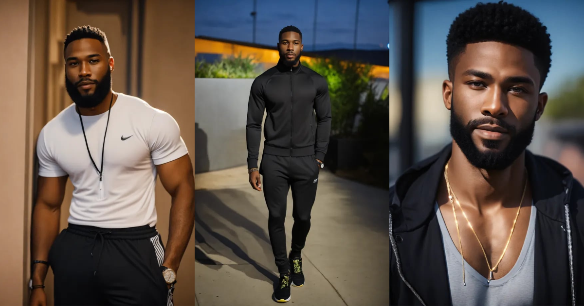 Lexica - Very handsome black male, low cut beard, light eyes, black ...