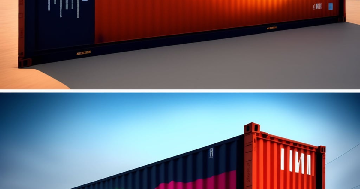 Lexica - 20 foot shipping container with text "container-deshevo ...