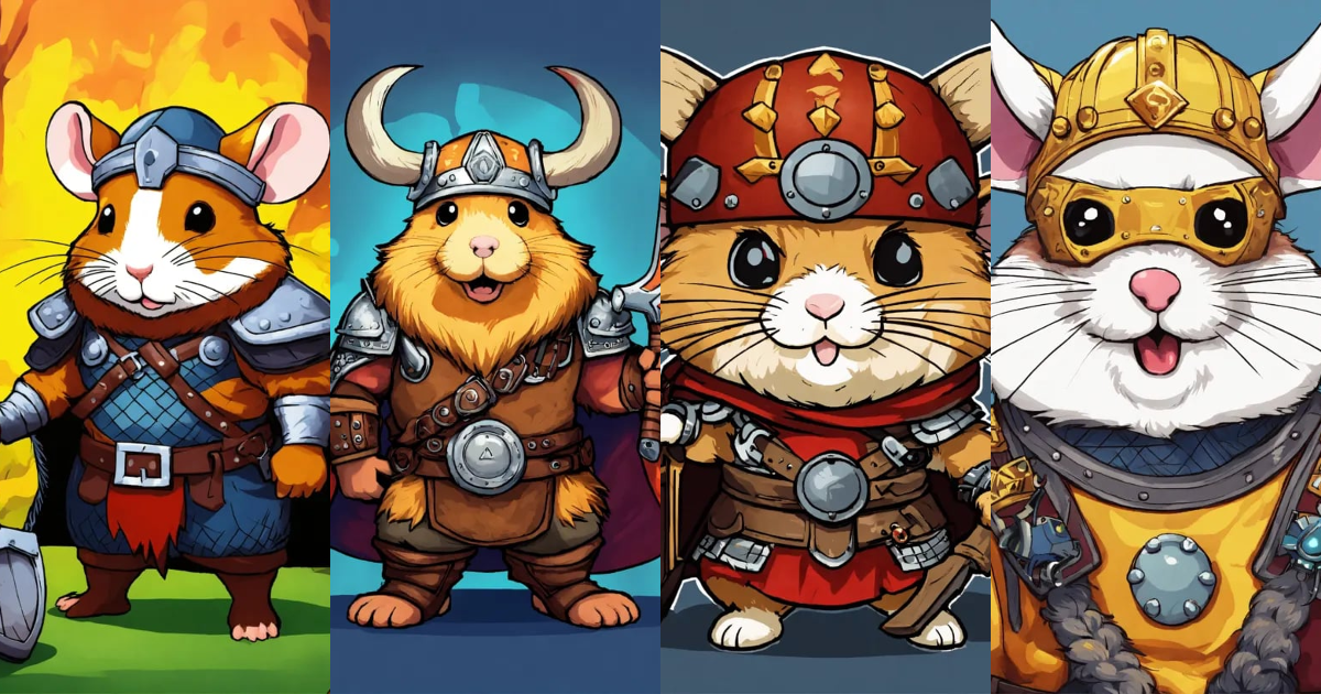 Lexica - Unknown game character hamster viking evil and mysterious pop art