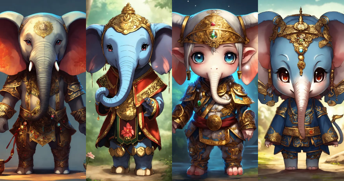 Lexica - Chibi humanoid anime elephant
