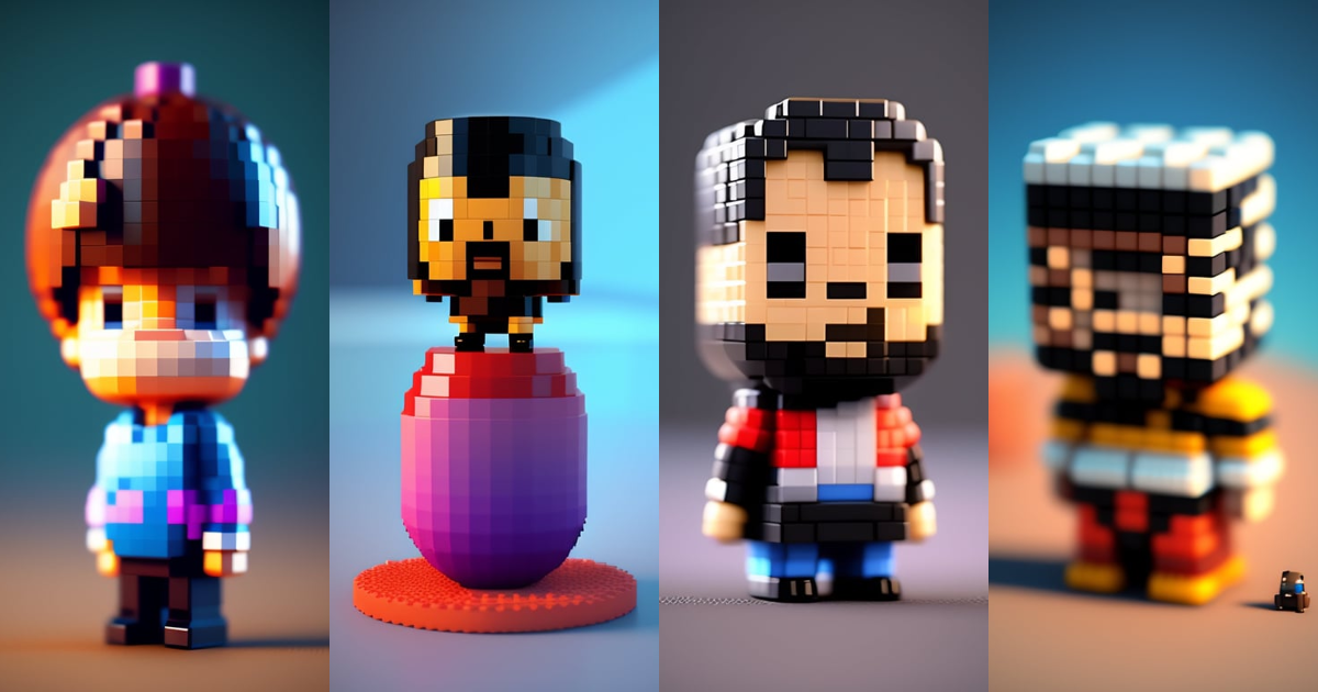 Lexica - Pixel art, unreal engine, voxel render, bobble head
