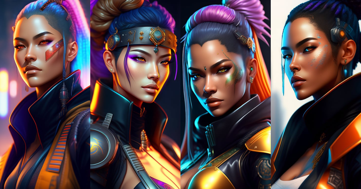 Lexica - Right facing, Portrait of a cyberpunk Brazilian cyborg ninja ...