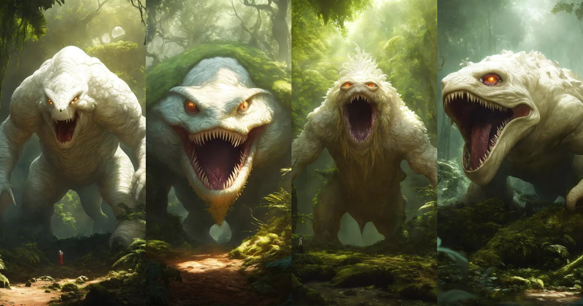 Lexica - A giant albino monster with only one cyclopean eye and the big ...