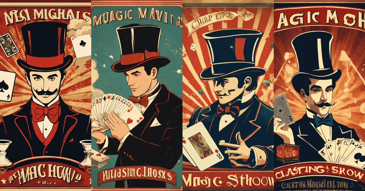 Lexica - A retro-style poster advertising a classic magic show with a ...