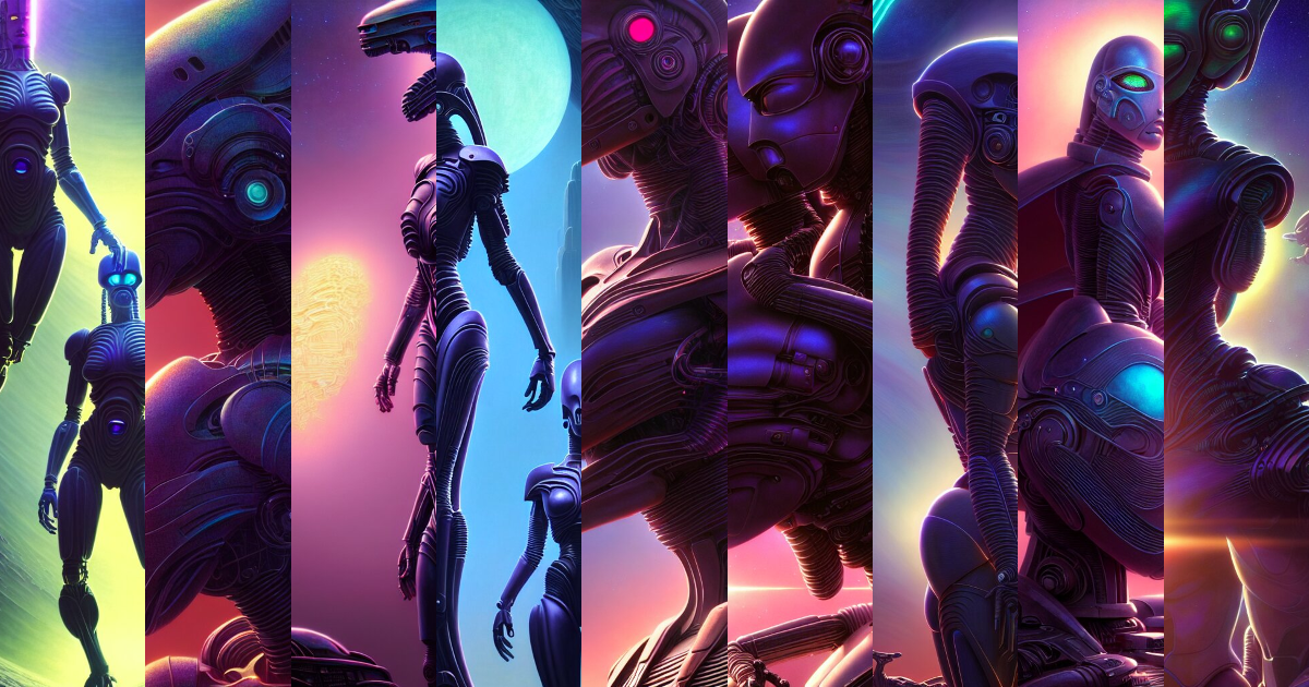 Lexica - Android female, cinematic, full body, faded colors, exotic ...