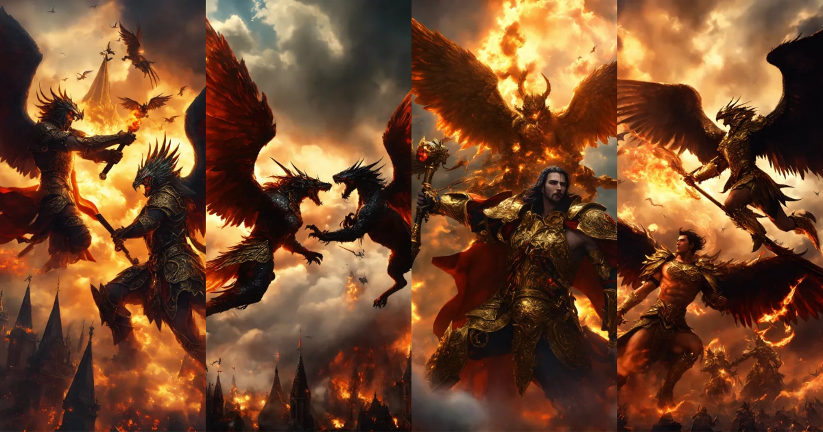 Lexica - Armies of angels and vampires fighting in the skytwo smoke ...