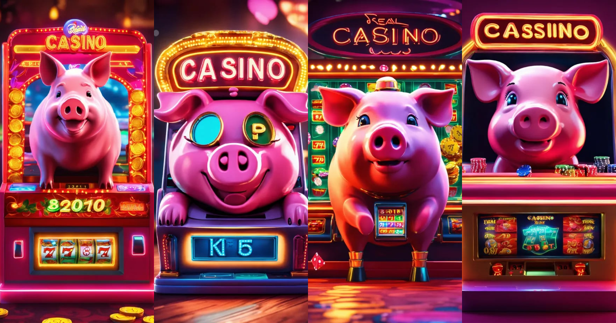 Lexica - 3D REAL CARTOON PIG casino slot machine in the gambling 8k ...