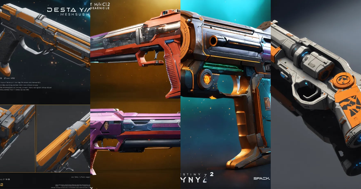 Lexica - Highly detailed, keyshot render of a hand cannon from destiny ...