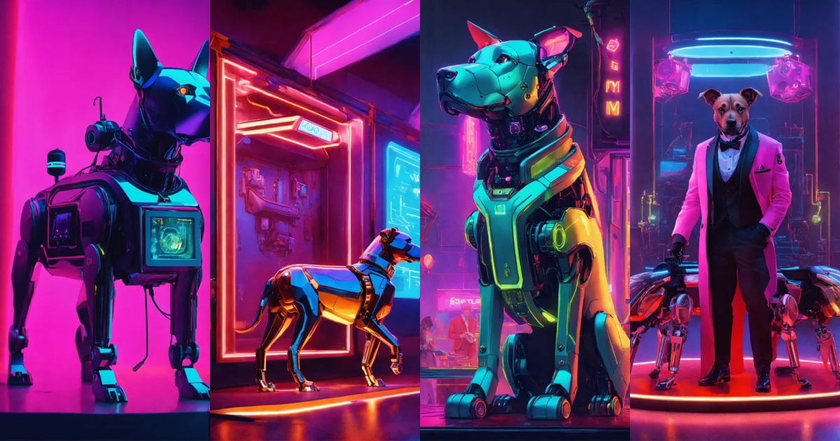 Lexica - In the style of surrealism, fine details. Robotic dog butler ...
