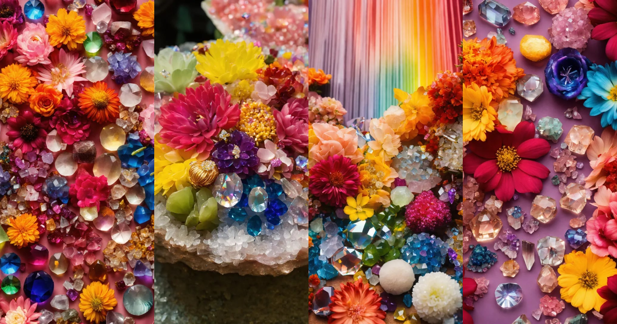 Lexica - Rainbow of crystals and flowers