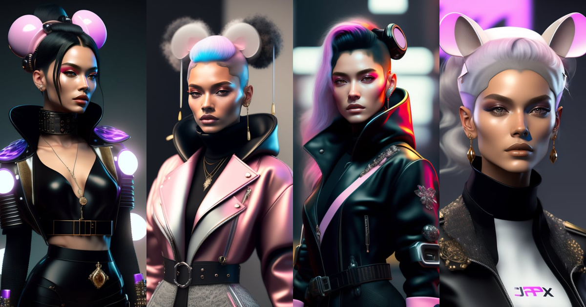 Lexica - An epic non - binary model, subject wearing a belt made out of computer mice, grungy ...