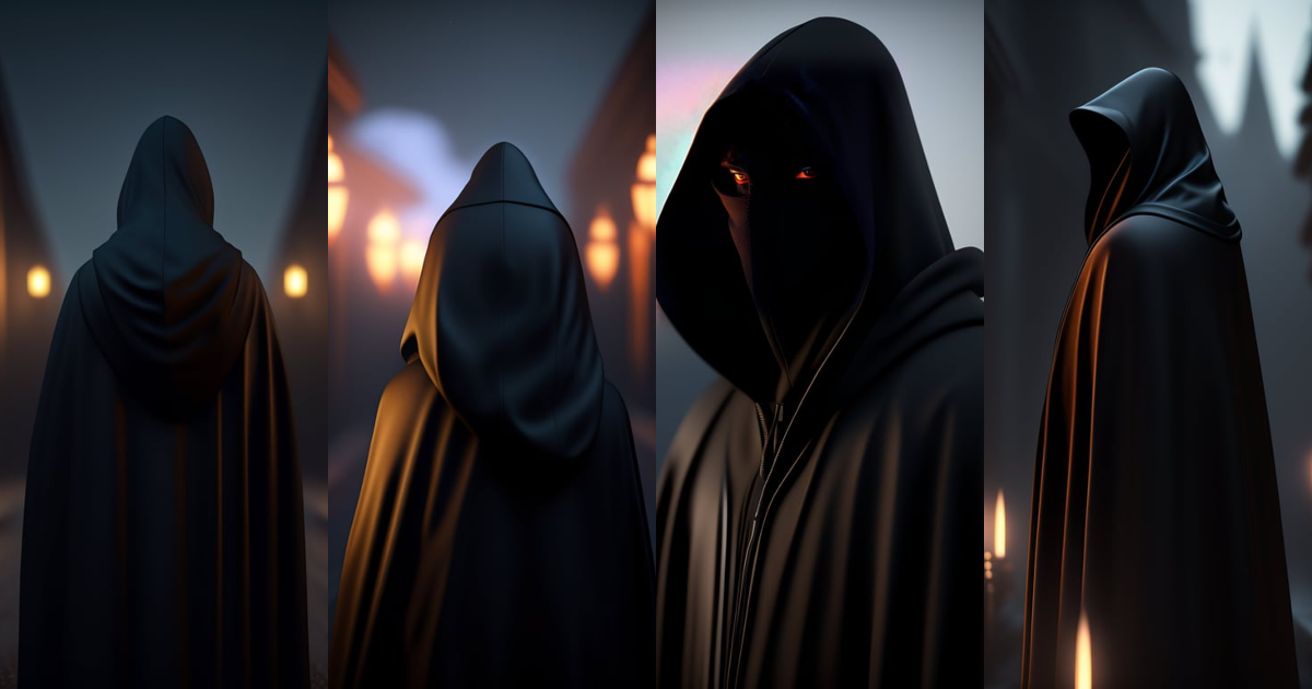 Lexica - Pixel art, black hooded figure, dark, creepy, ominous, hyper ...