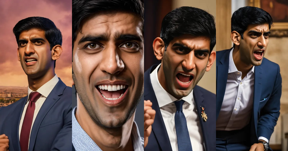 Lexica - Rishi Sunak, MAD, ANGRY, YELLING