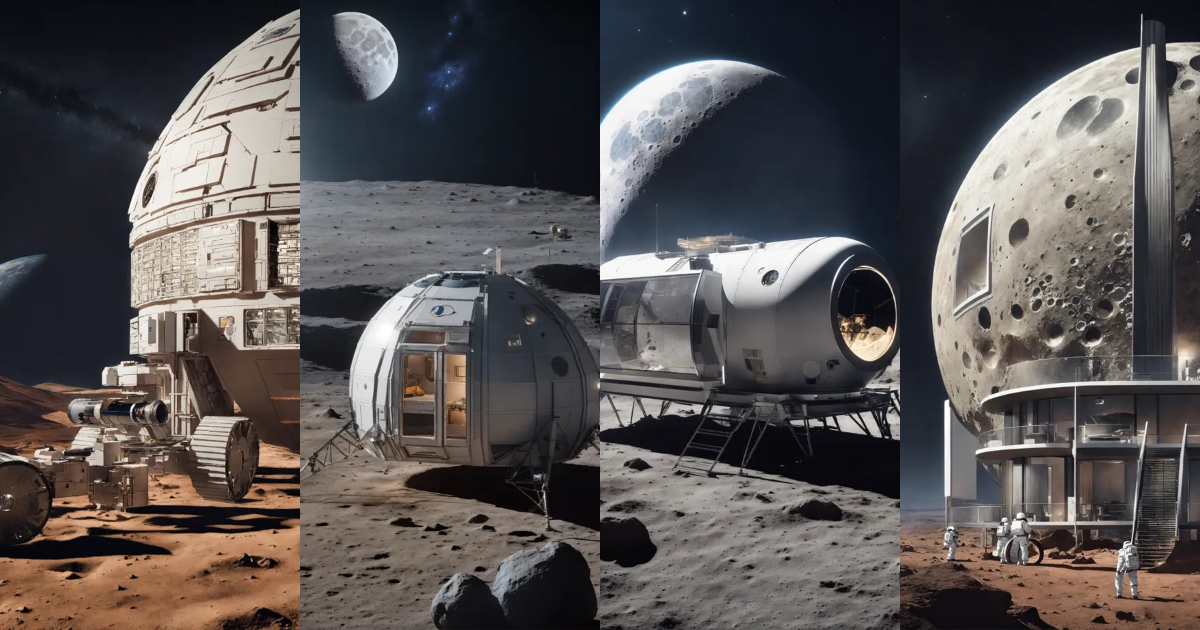 Lexica - Generate a high-res image of a pioneering lunar habitat ...