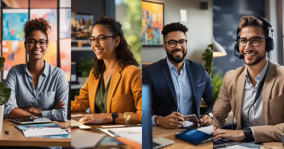 Lexica - Portrait of an office worker living a great employee ...