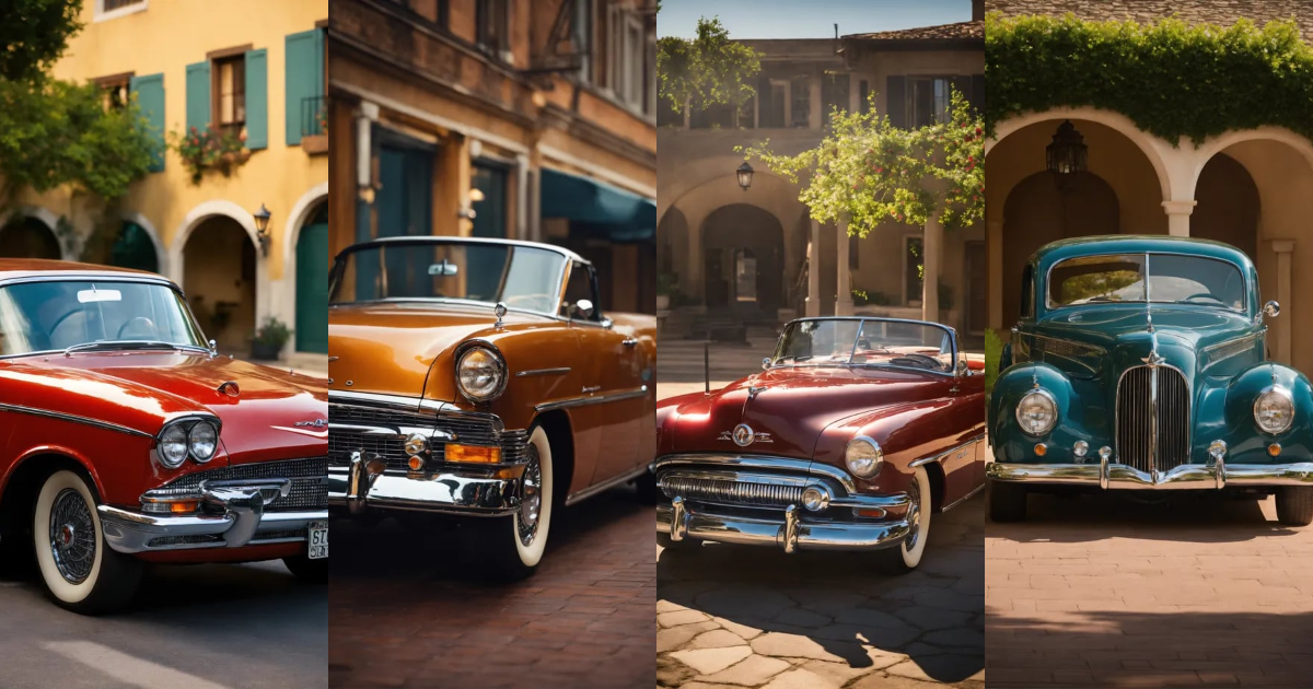 Lexica - Envision a photorealistic image of a classic car set against a ...