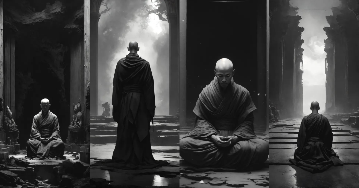 Lexica - A monk god meditating in a empty void, fantasy, trending on ...