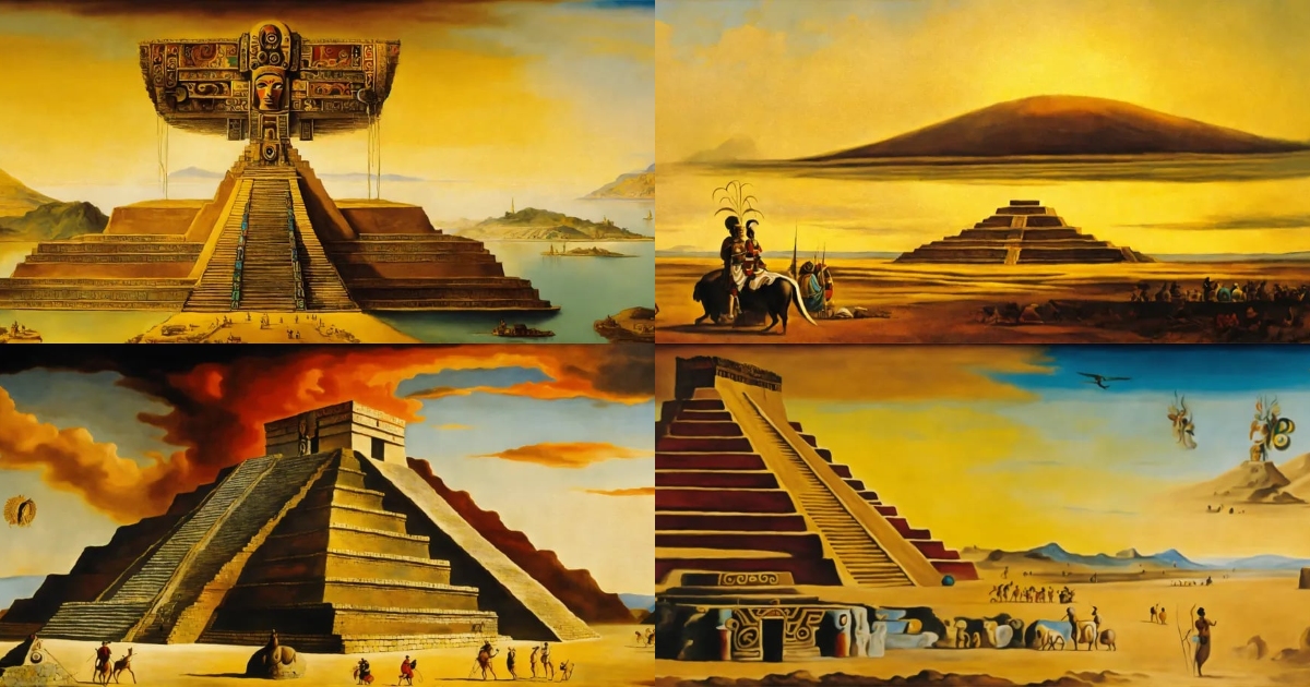 Lexica - Aztec and Mayan art painted by salvador dali