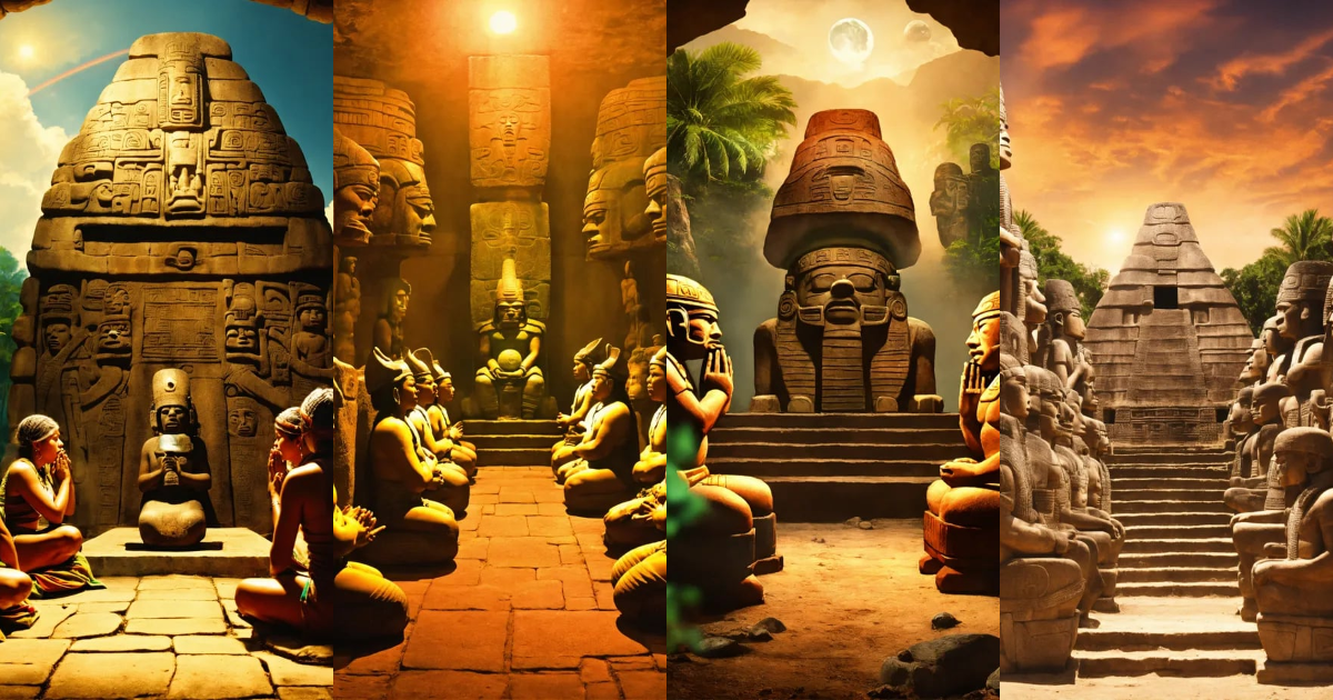 Lexica - Olmec people praying to the aliens