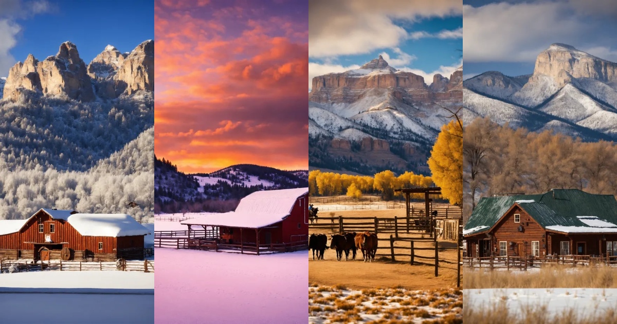 Lexica - Cowboy ranch, winter time