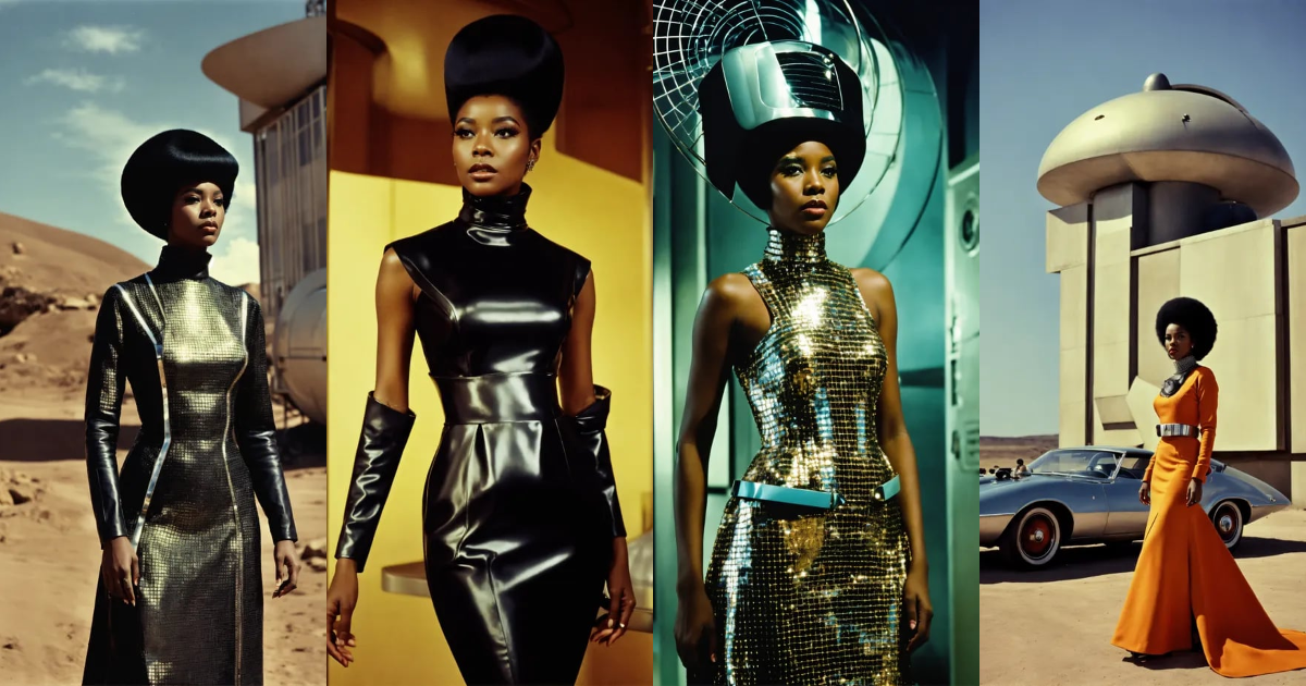 Lexica - Scene retro future movie from the 1960s sci fi film , black ...