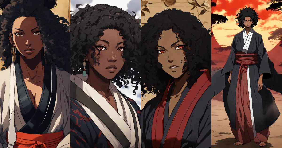 Lexica - A Black woman Shunsui Sakuranosuke Jirō Kyōraku with full lips ...