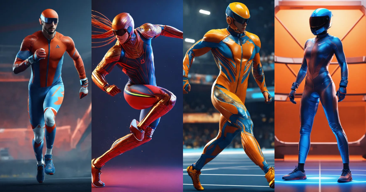 Lexica - Futuristic athlete designs, hard edges, complex and vibrant ...
