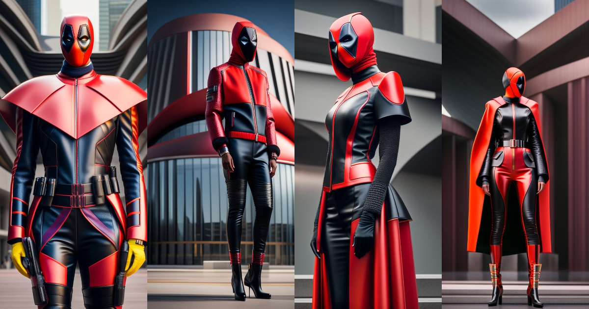 Lexica - Hyperrealistic Haute Couture Deadpool as a Fashion Model ...