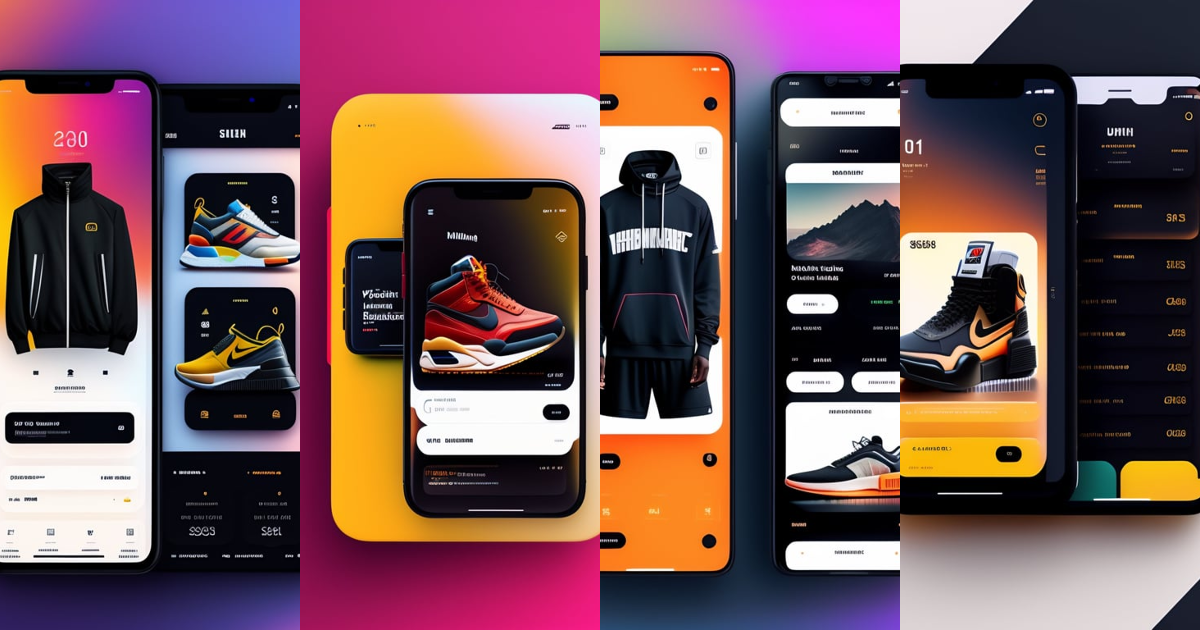 Lexica - UI UX interface design side by side Behance Dribbble, shopping app for streetwear urban ...