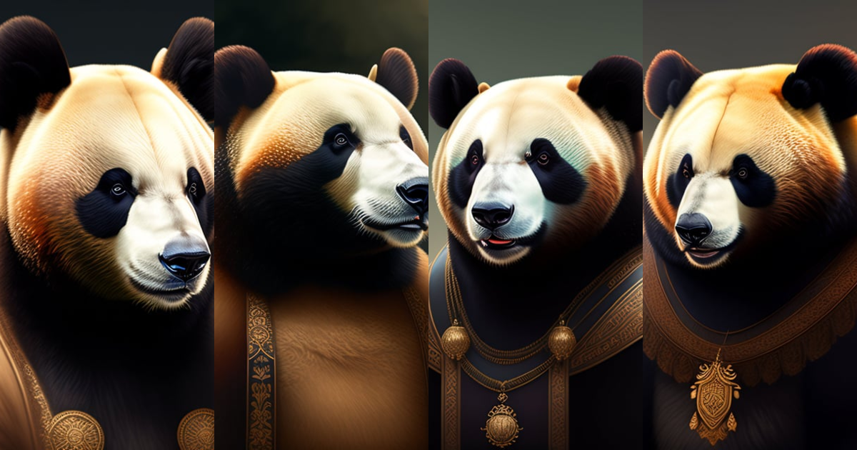 Lexica - Portrait of a bear panda, human body, bird head, sophisticated ...