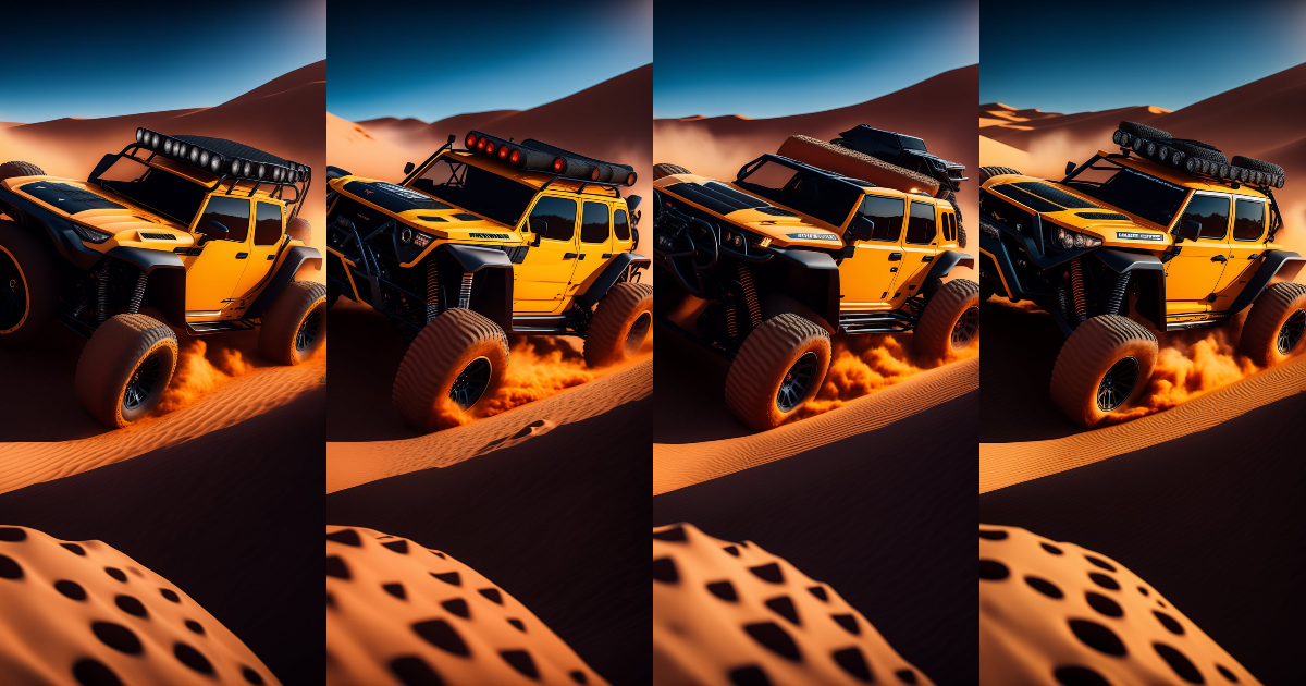 Lexica - Photo of a modified off road car 4wd, big wheels and modified ...