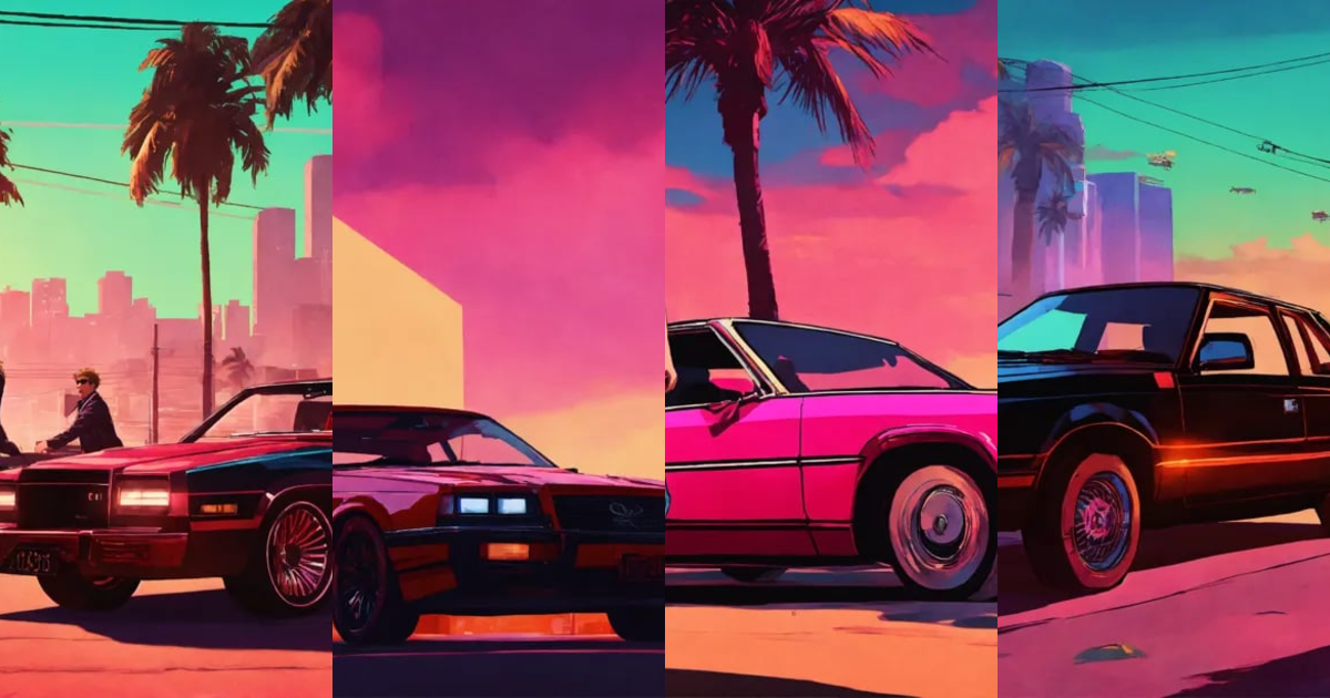 Lexica - GTA Style, 80s, Vice City, cinematographic scene sith high ...