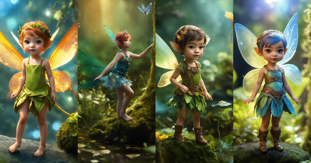 Lexica - A beautiful little pixie full body playing in a mystical world ...