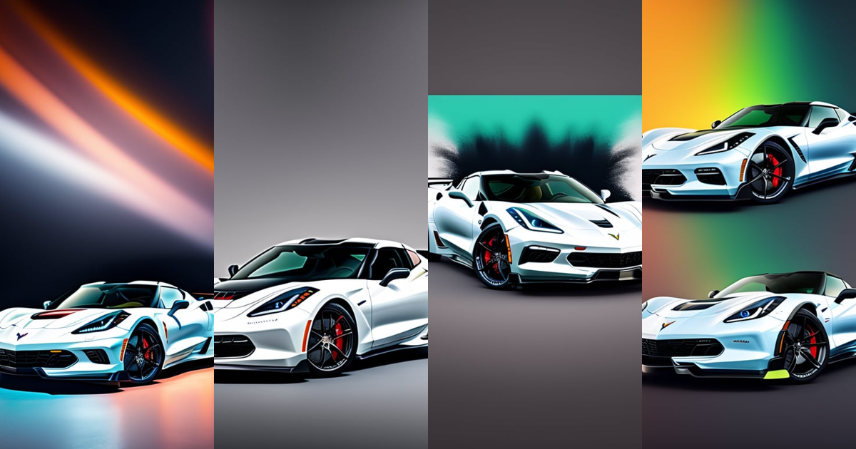Lexica - White 2022 z06 corvette in the style of spray paint on a ...
