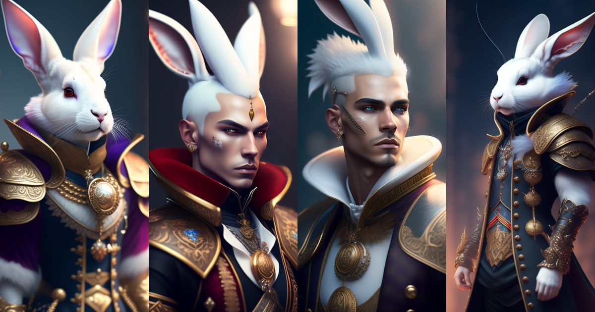 Lexica - An anthropomorphic white rabbit male wizard dressed as a punk ...