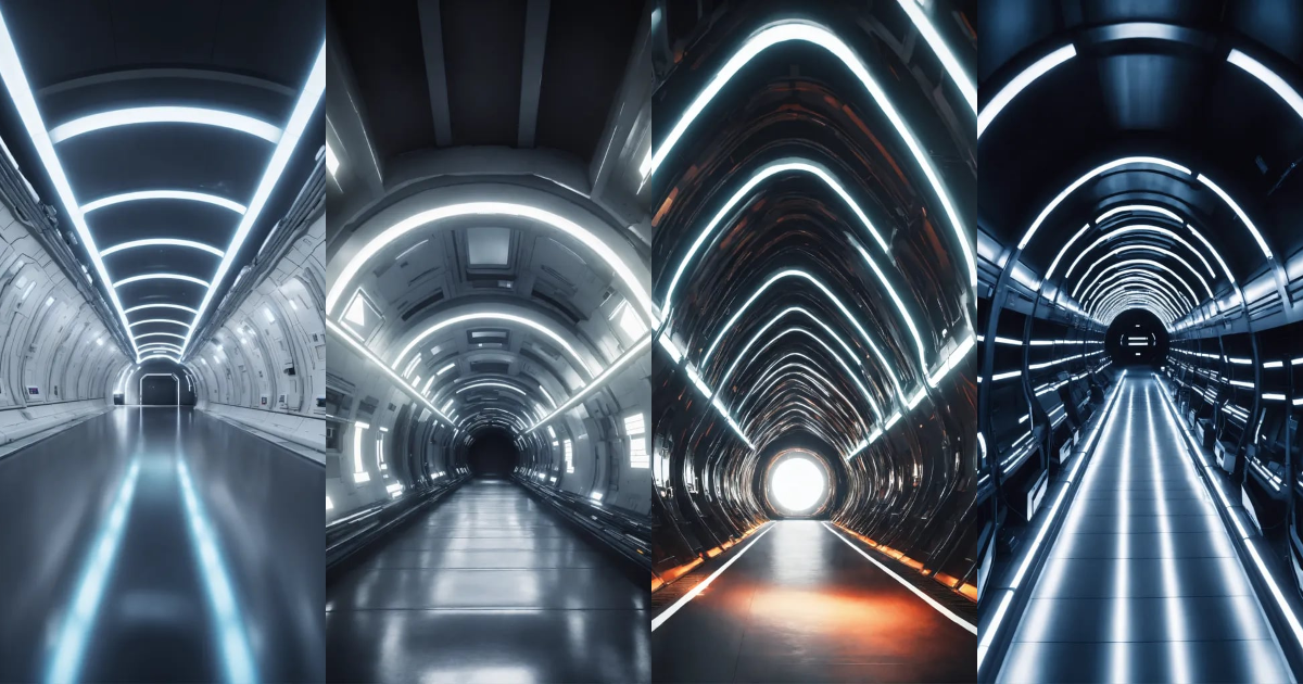 Lexica - A realistic really dark photo of a sci-fi colossal endless ...