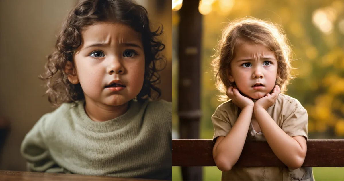 Lexica - Create a sequence of images that portray a young child telling ...