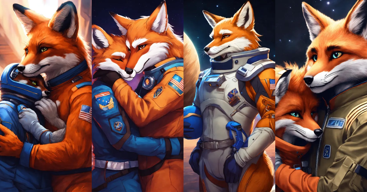 Lexica - Muscula male furry anthro fox fursona wearing space uniform ...