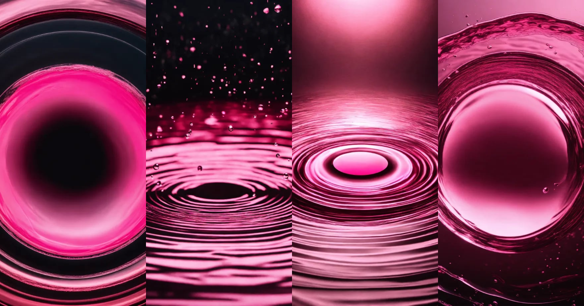 Lexica - Hyper realistic opaque pink abstract circular metallic frozen ...