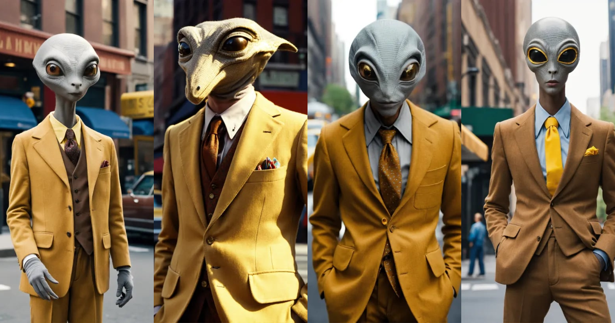 Lexica - Very realistic grey alien standing on a street corner wearing ...