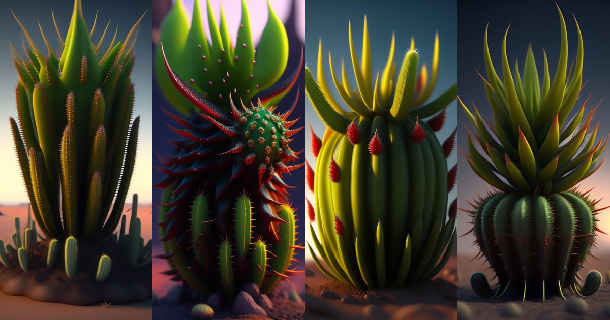 Lexica - Cactus-shaped monster with thorns and teeth and thorny ...